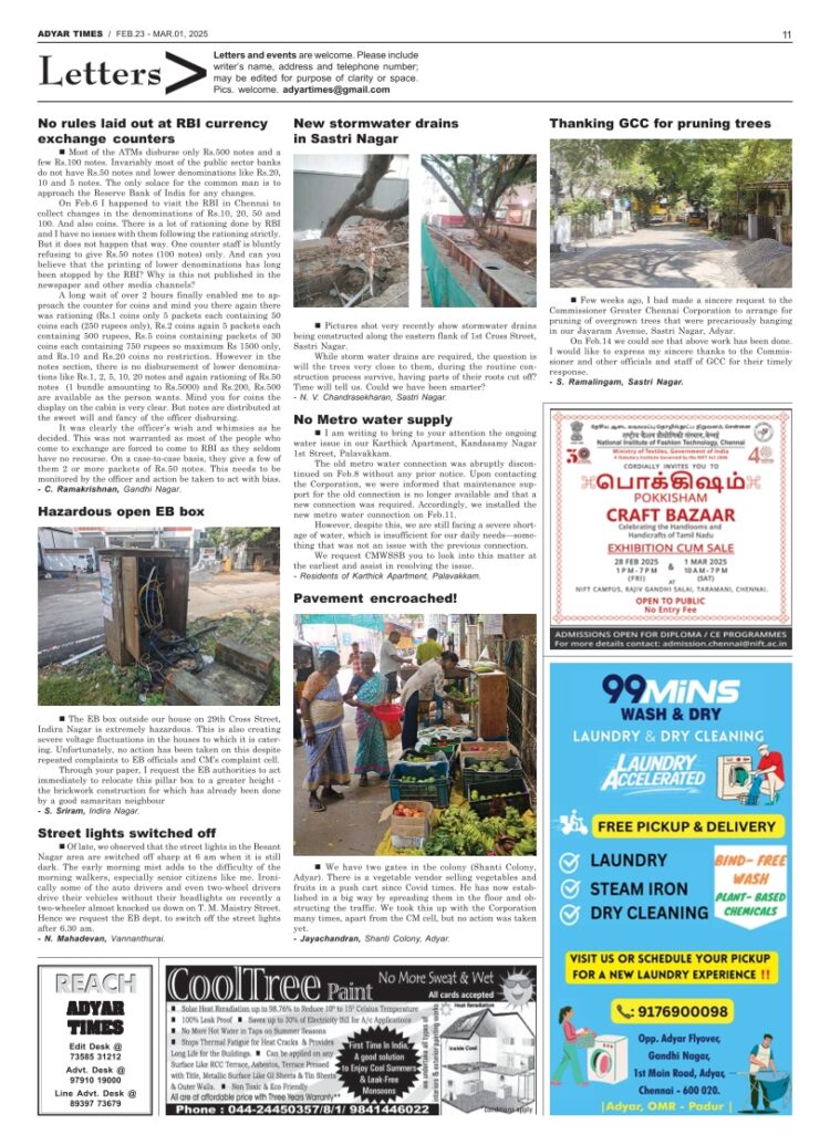 Volume 30, Issue No.23, Feb.23 to Mar.01, 2025 – Adyar Times